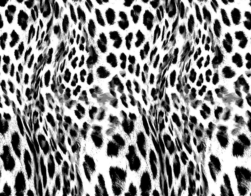 Leopard Print Black And White Wallpaper
